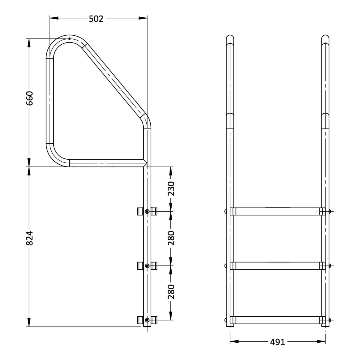 S.R.Smith - Deck-Mounted Pool Ladder